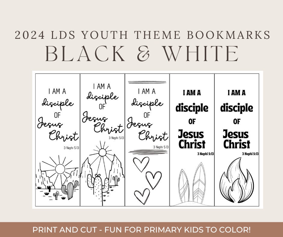 LDS 2024 Youth Theme Printable Bookmarks I Am a Disciple of - Etsy