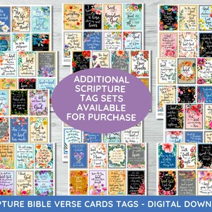 Printable Scripture Art Bible Verses Tags, Eight 2.5"x3.5" Size Cards ...