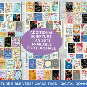 Printable Bible Verses Scripture Art Tags, Eight 2.5x3.5 Size Cards ...
