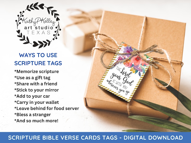 Printable Scripture Art Bible Verses Tags, Eight 2.5x3.5 Size Cards ...