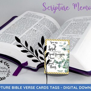 Printable Scripture Art Tags: Floral Bible Verse Cards (digital ...