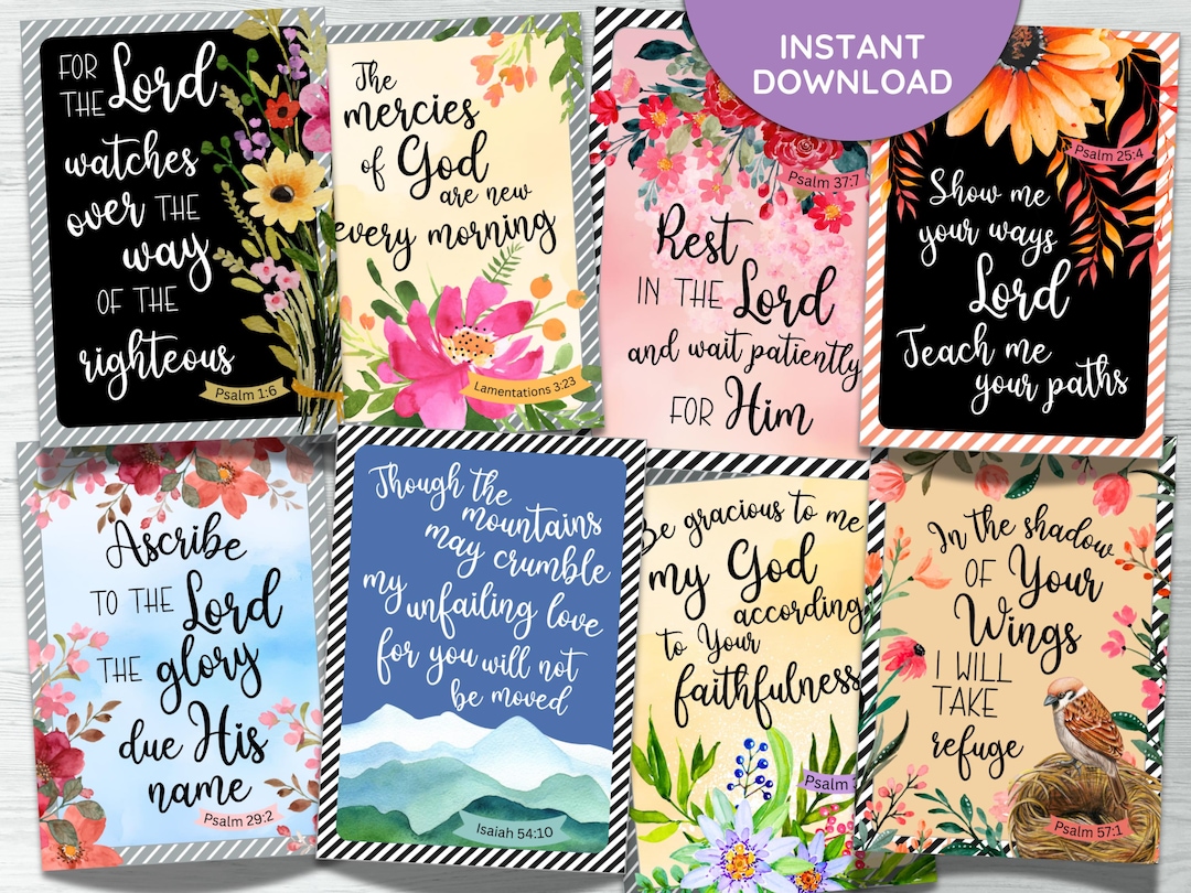 Printable Scripture Art Cards: Bible Verse Tags (digital Download) #11 ...