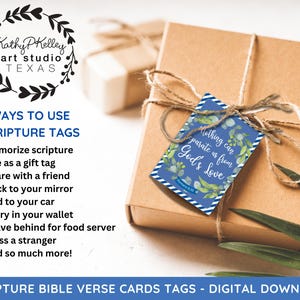 Printable Bible Verse Cards: Scripture Art Tags (digital Download) Set ...