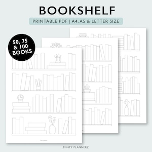 Bookshelf Reading Tracker, Reading Log Printable, Book Tracker Template ...