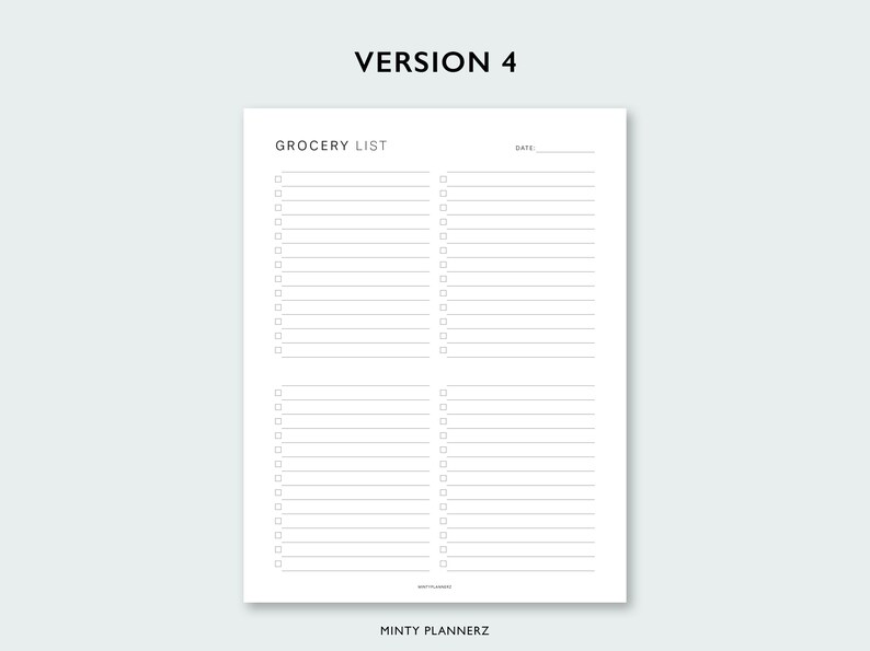 Simple Grocery List Printable Shopping List Template Grocery - Etsy