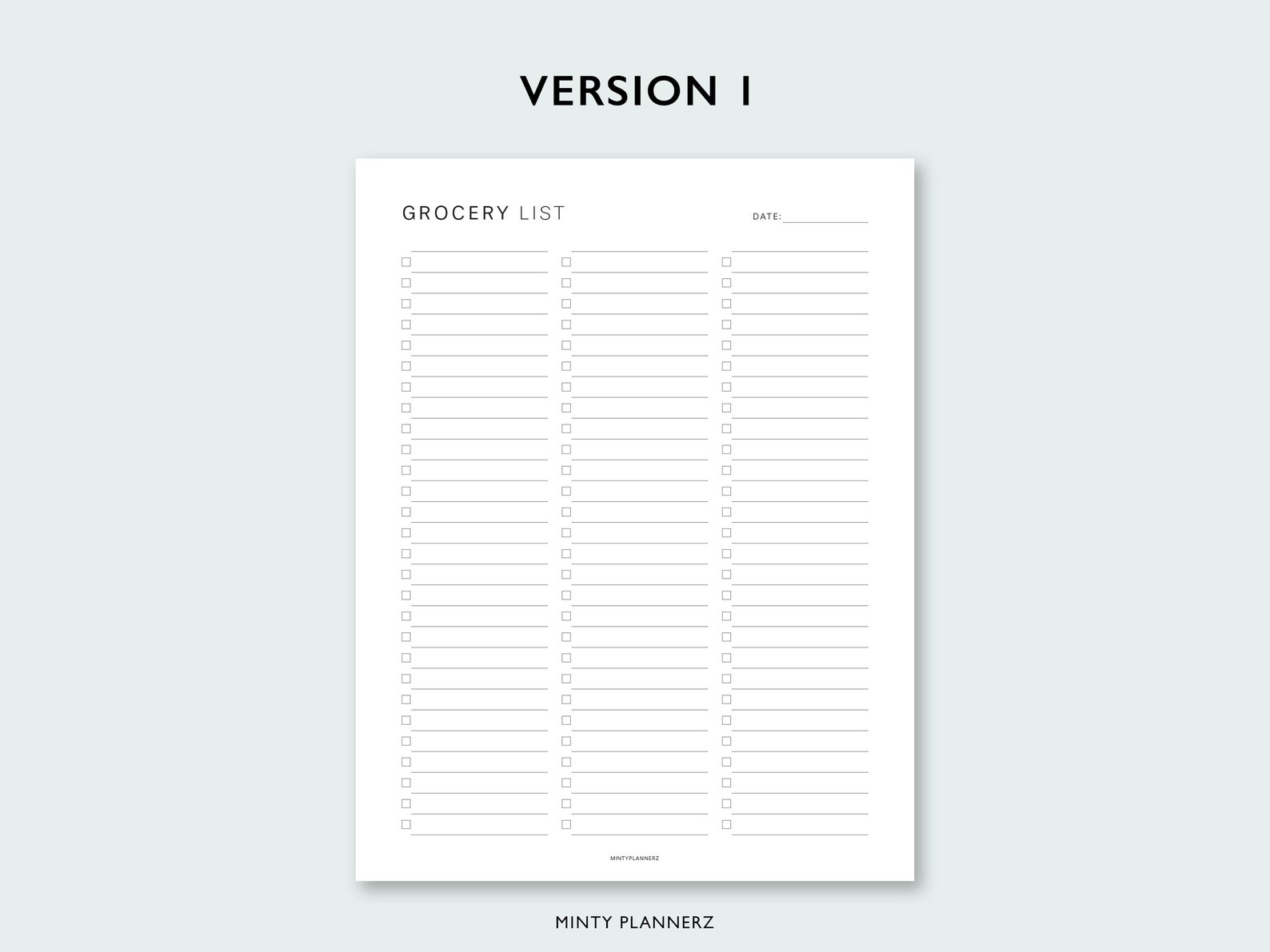 Simple Grocery List Printable, Shopping List Template, Grocery Planner ...