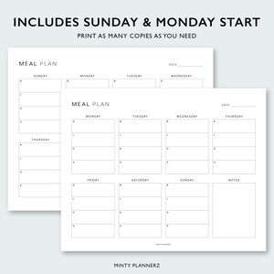 Weekly Meal Plan Template, Food Journal, Meal Prep Planner Fillable ...