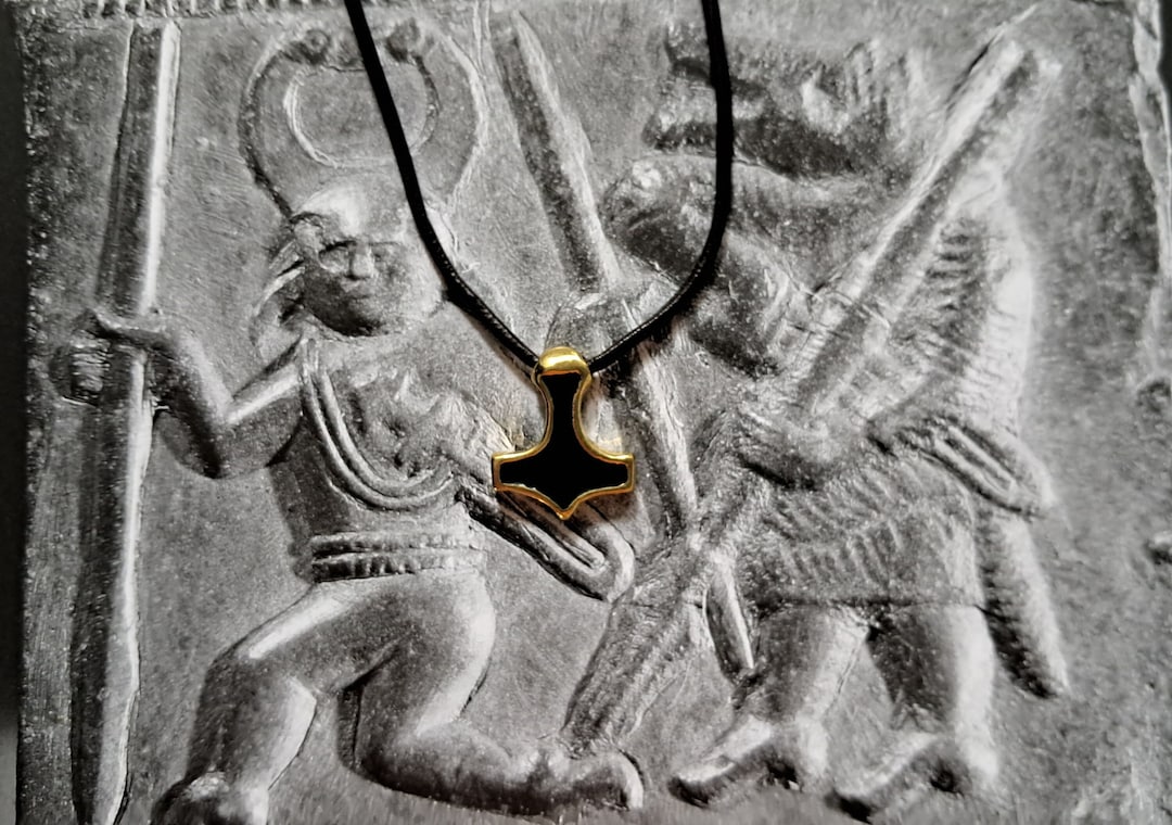 God Thor Battle Hammer / Mjolnir Amulet, Hand-casted in Brass With Real ...