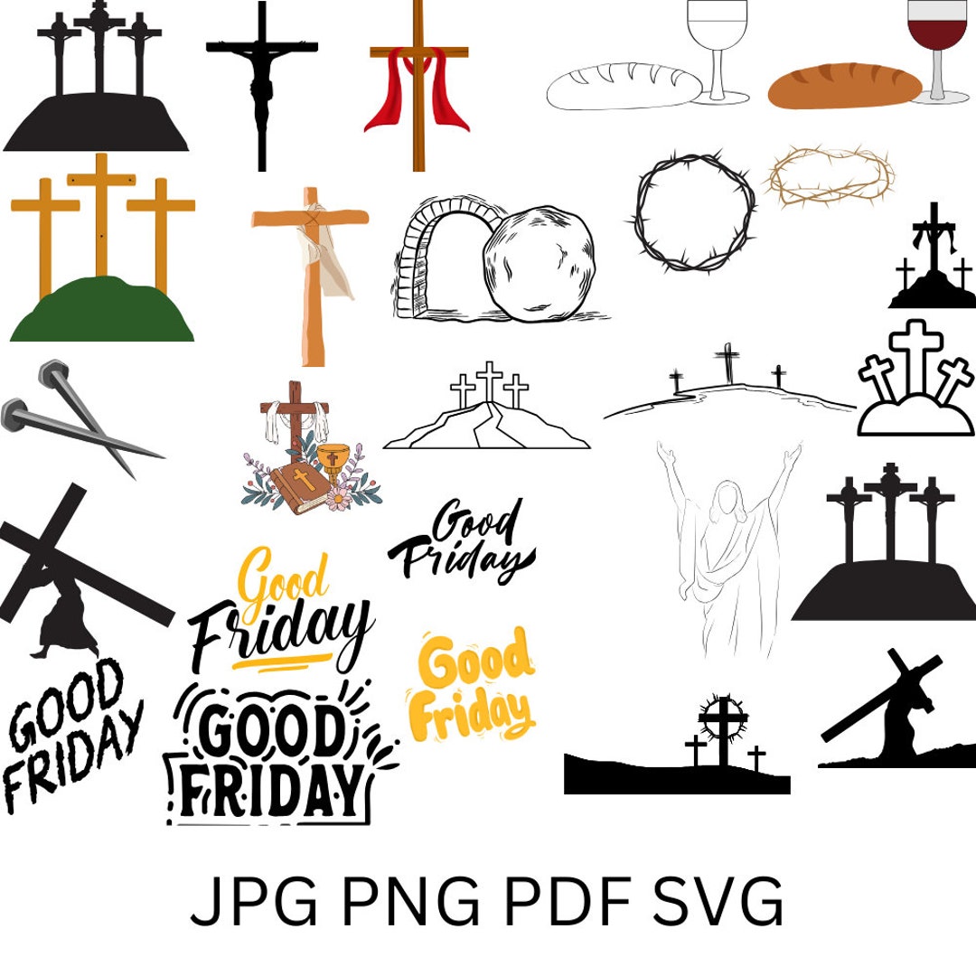 Good Friday Day Bundle, Good Friday, Cross, Digital Download, Clipart ...