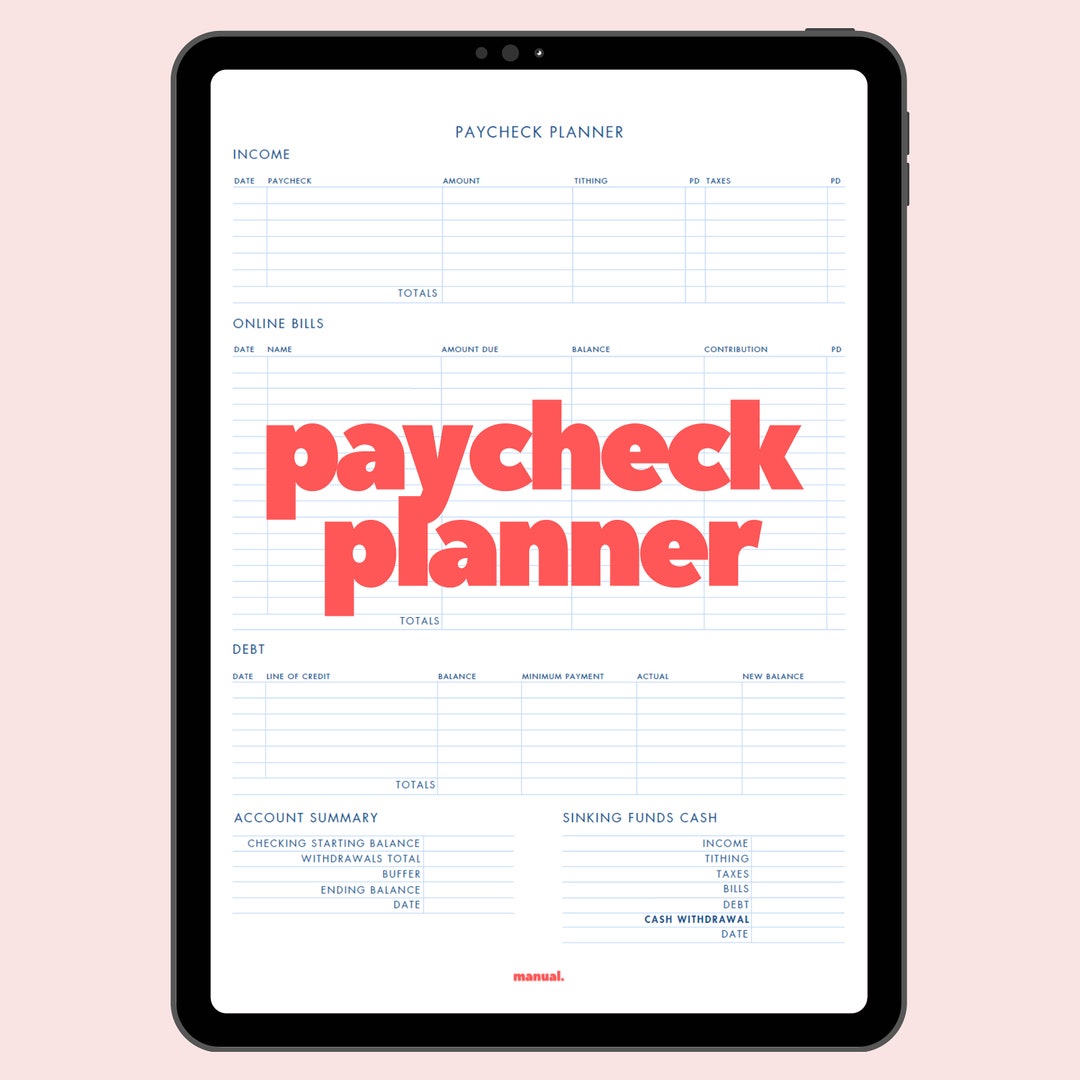 Paycheck Planner | Zero-based Budget + Dave Ramsey Inspired + Debt-free ...
