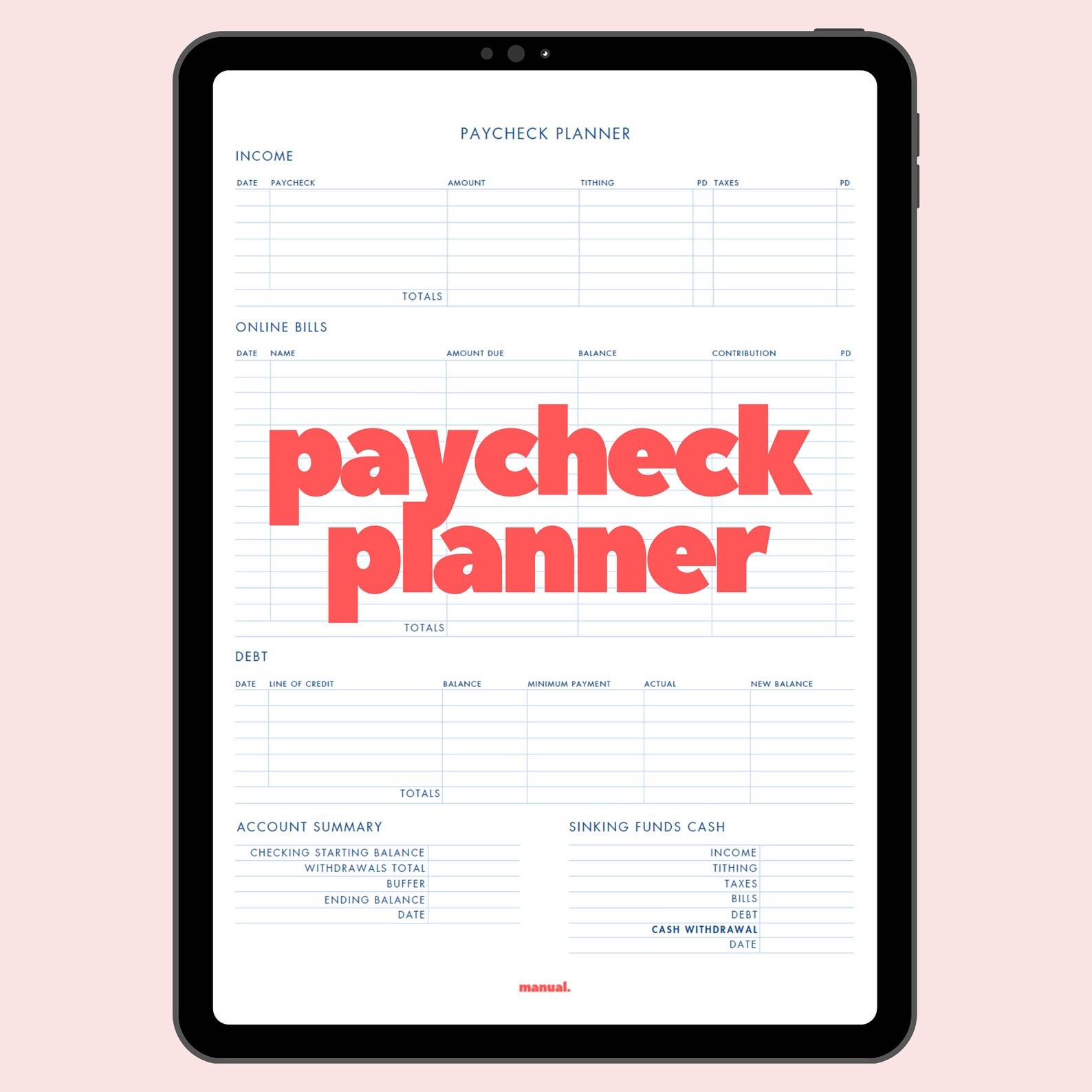 Paycheck Planner | Zero-based Budget + Dave Ramsey Inspired + Debt-free ...