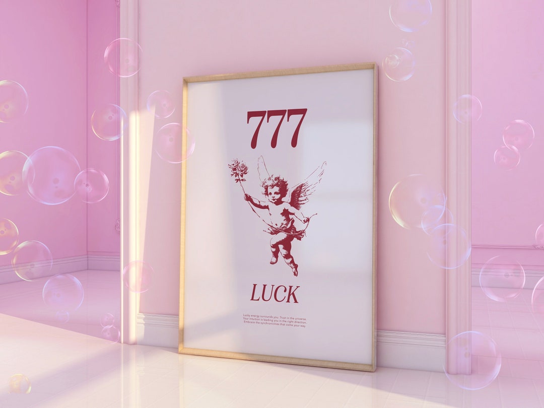777 Angel Number Poster 777 Angel Number Print Coquette Room Decor ...