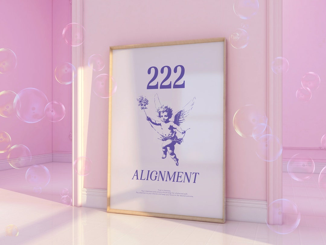222 Angel Number Poster 222 Angel Number Print Coquette Room Decor ...