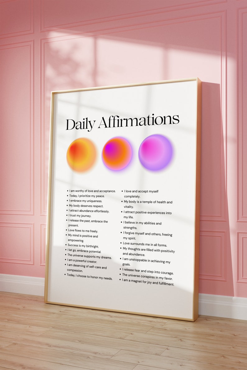 Daily Affirmations Poster I Am Affirmation Print Aura Poster Aura Print ...