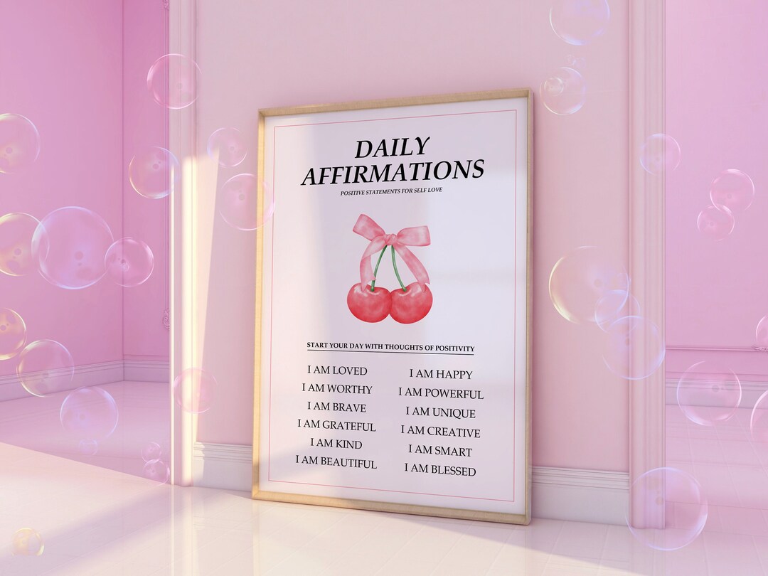 Coquette Aesthetic Affirmation Print, Coquette Room Decor, Soft Girl ...