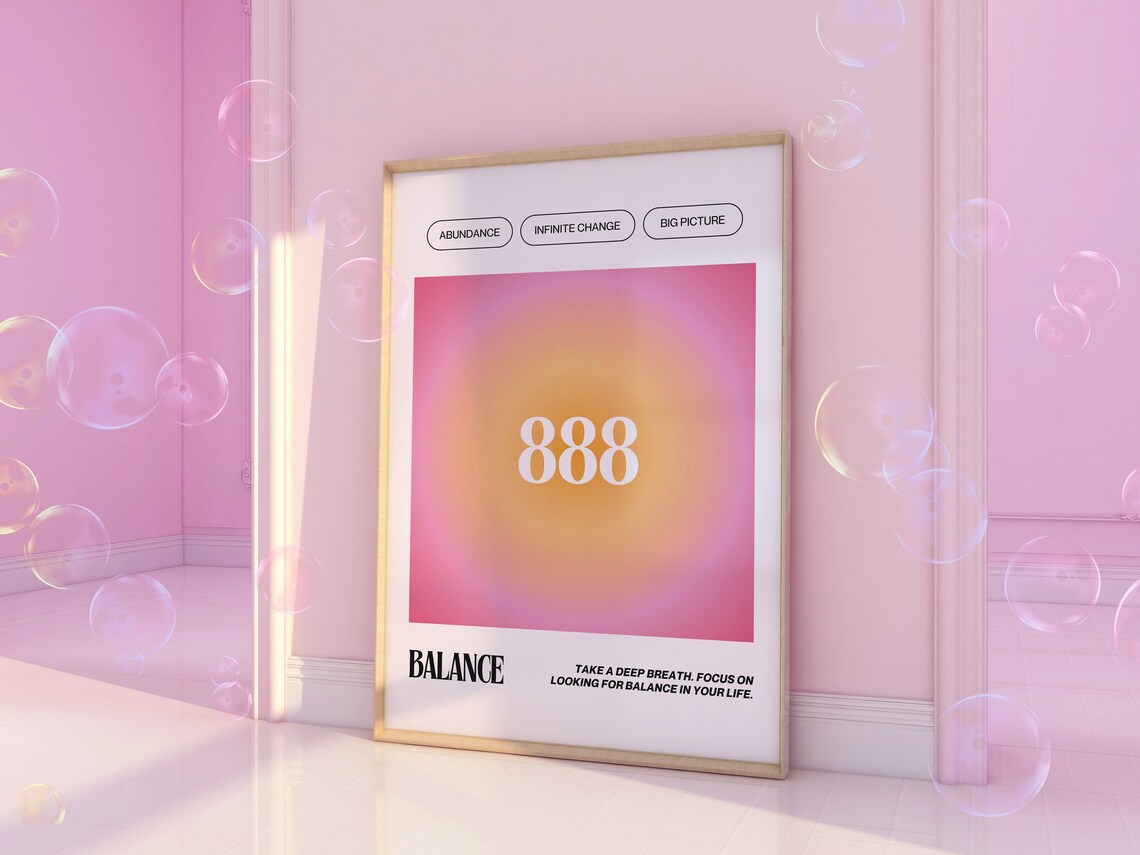 888 Angel Number Poster Aura Poster Aura Print Angel Number Print Angel ...