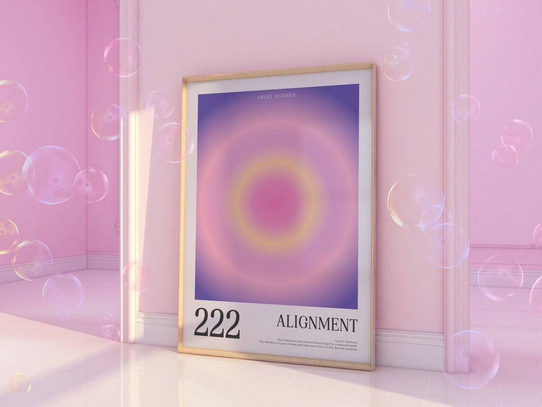 222 Angel Number Poster Aura Poster Aura Print Angel Number Print Angel ...