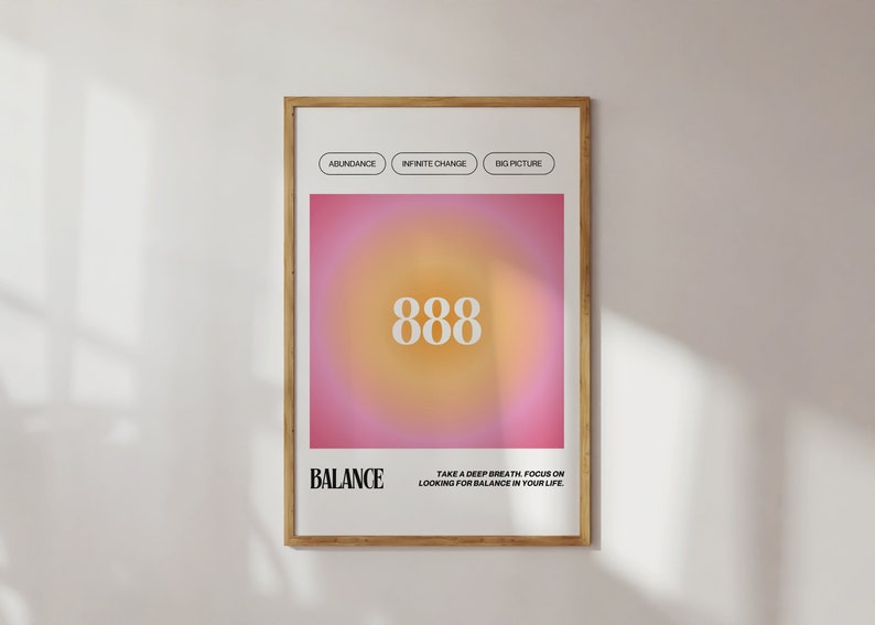 888 Angel Number Poster Aura Poster Aura Print Angel Number Print Angel ...