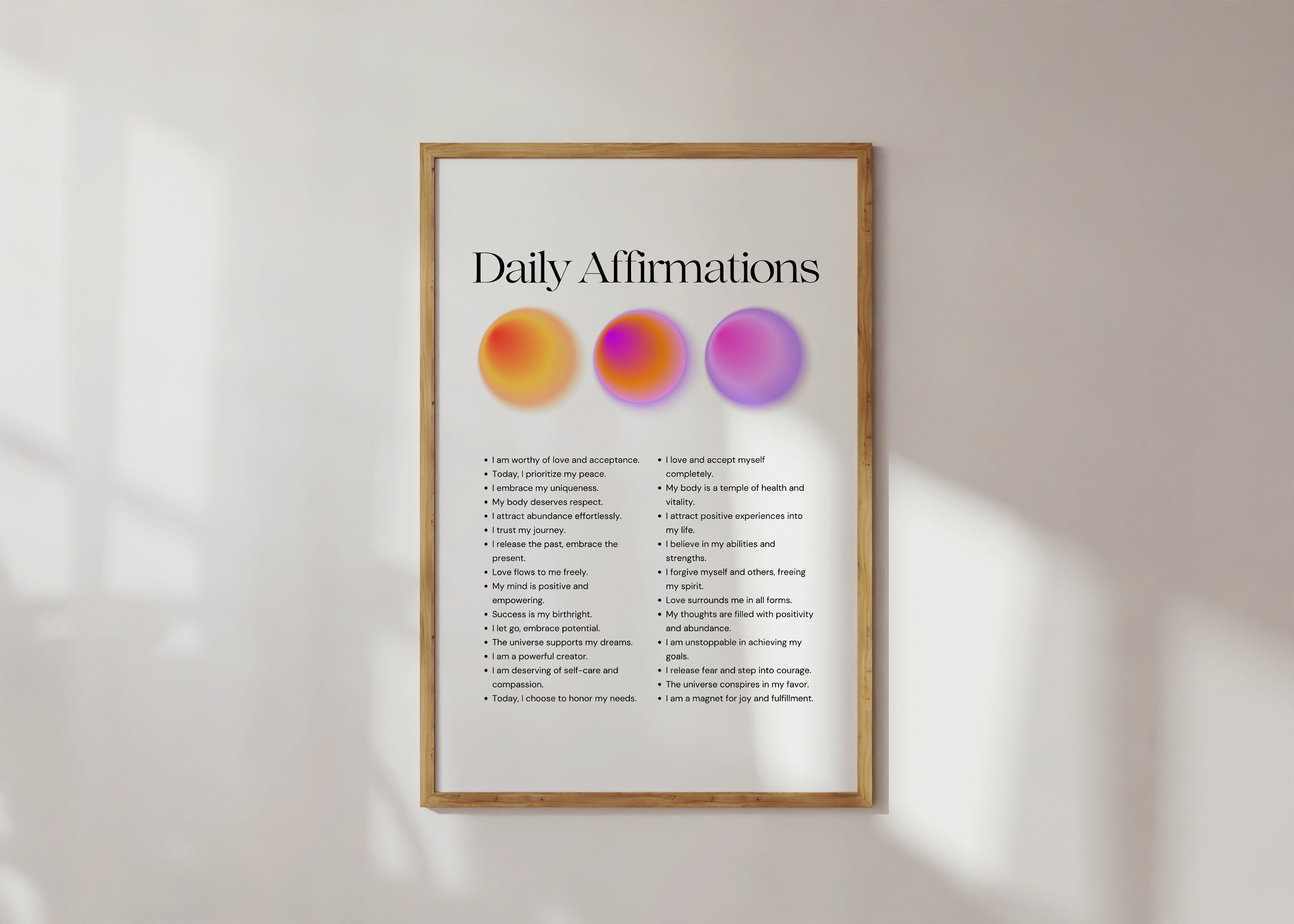 Daily Affirmations Poster I Am Affirmation Print Aura Poster Aura Print ...