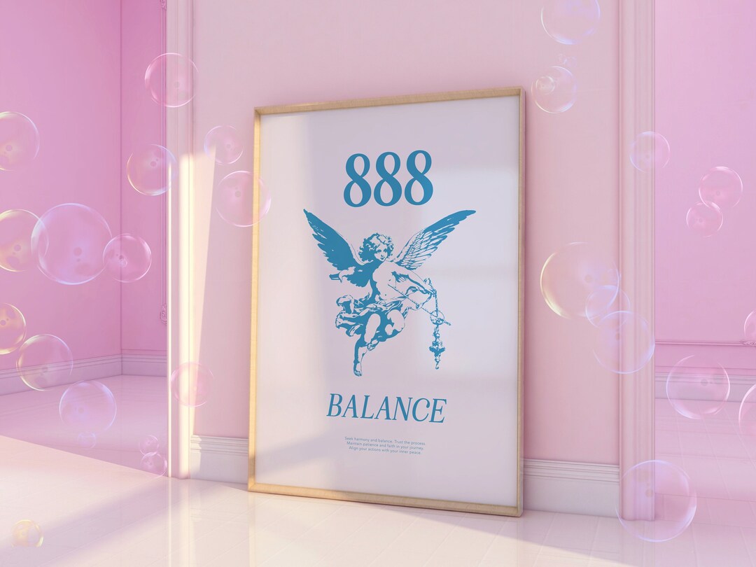 888 Angel Number Poster 888 Angel Number Print Coquette Room Decor ...
