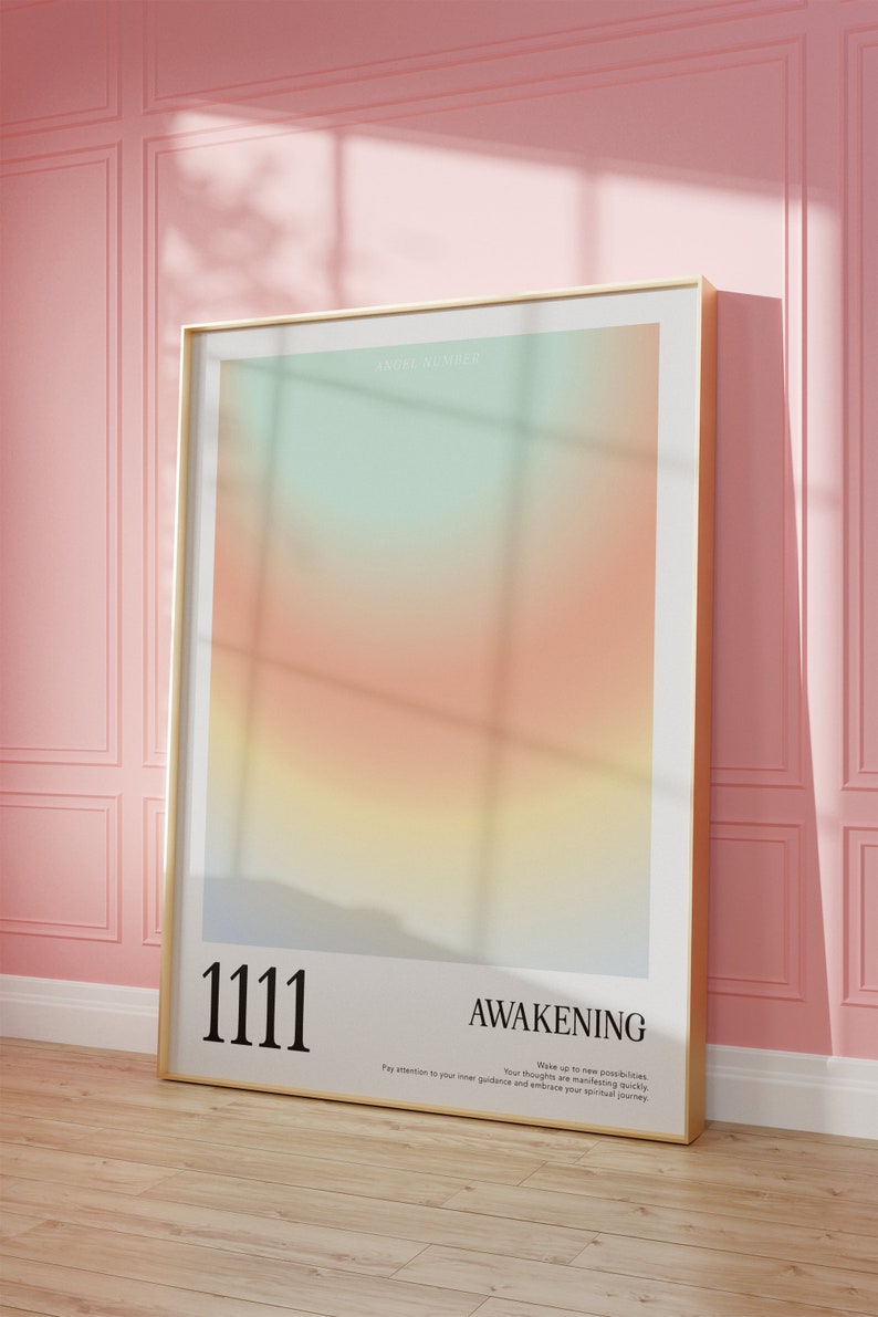 1111 Angel Number Poster Aura Poster Aura Print Angel Number Print ...