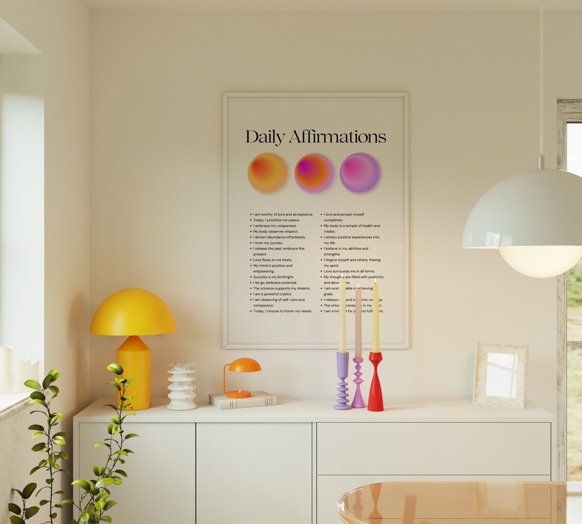Daily Affirmations Poster I Am Affirmation Print Aura Poster Aura Print ...