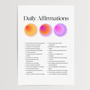 Daily Affirmations Poster I Am Affirmation Print Aura Poster Aura Print ...