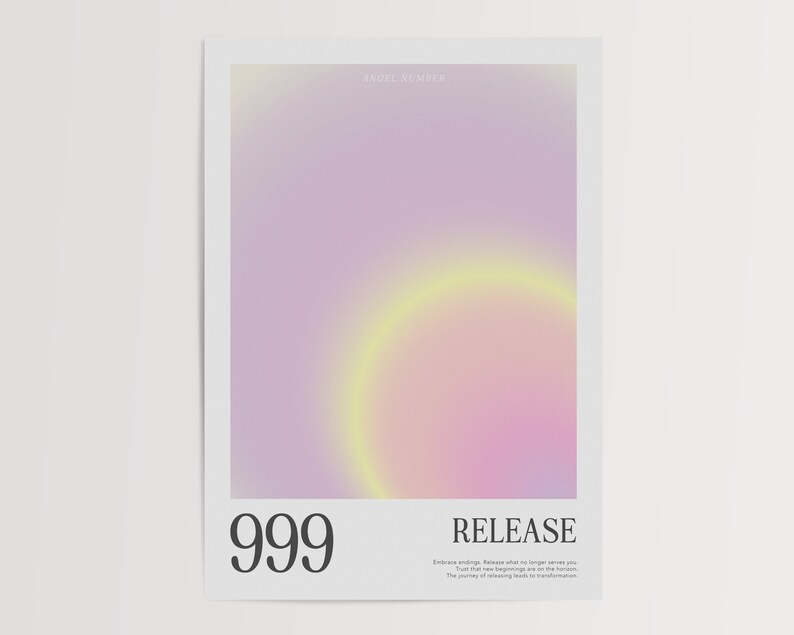 999 Angel Number Poster Aura Poster Aura Print Angel Number Print Angel ...