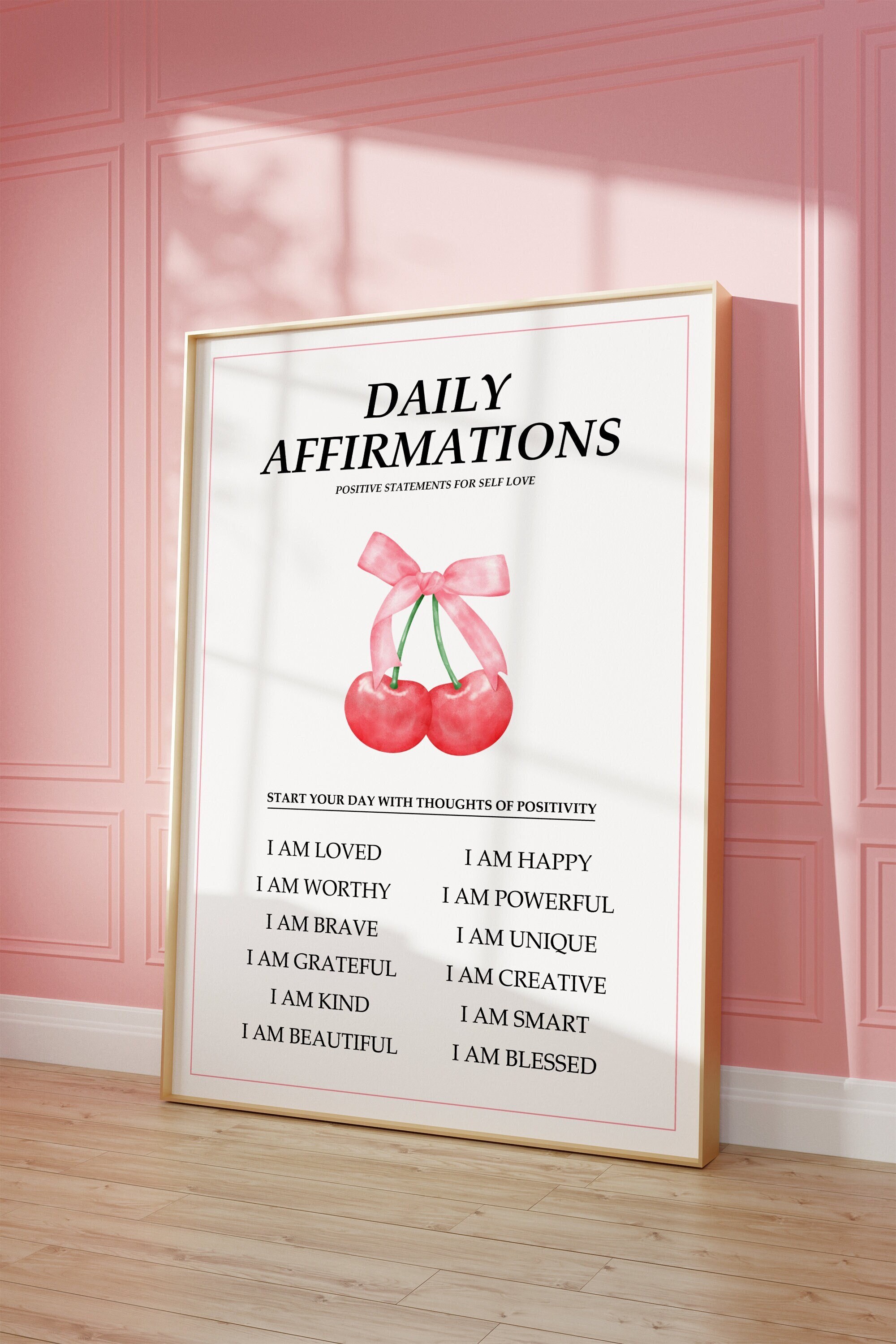 Coquette Aesthetic Affirmation Print, Coquette Room Decor, Soft Girl ...