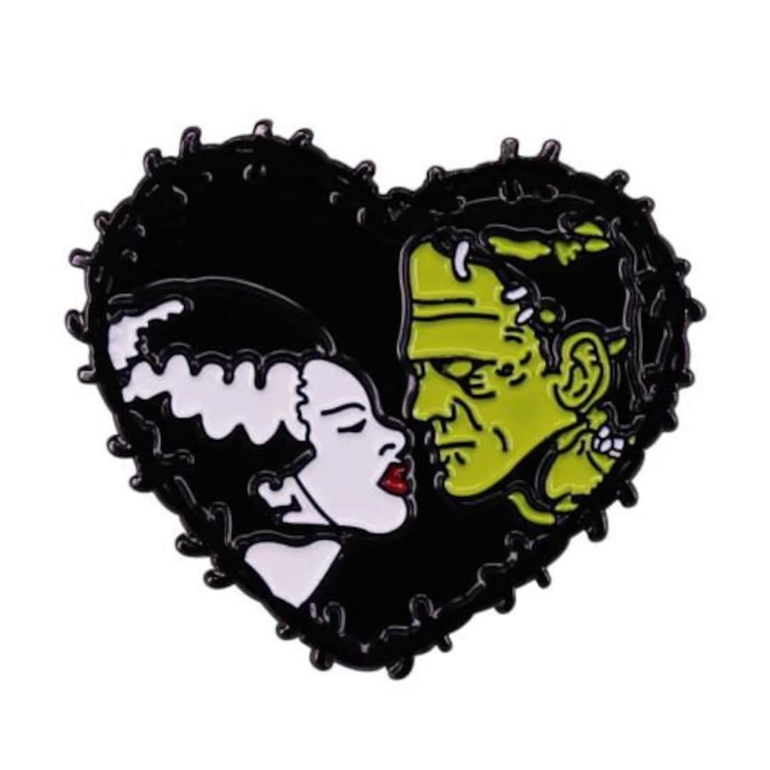 Frankenstein and Bride Enamel Pin - Etsy