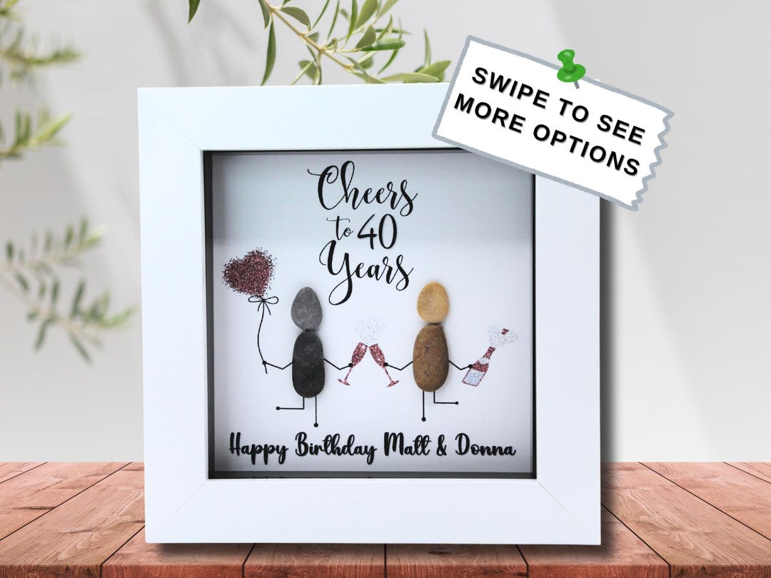 Personalised Birthday Pebble Art Gift - Handmade Milestone Birthday ...