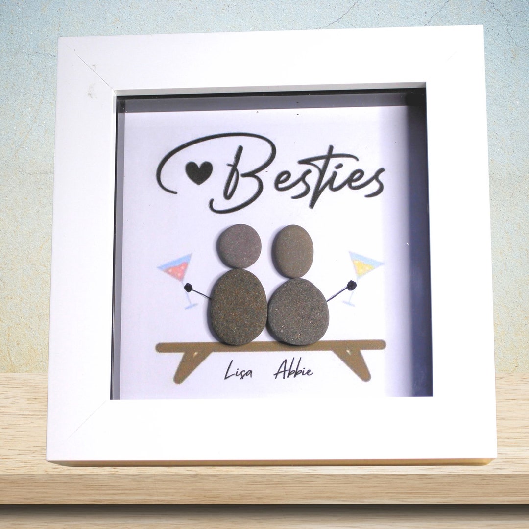 Personalised Best Friend Pebble Art Framed Picture Handmade Gift for ...