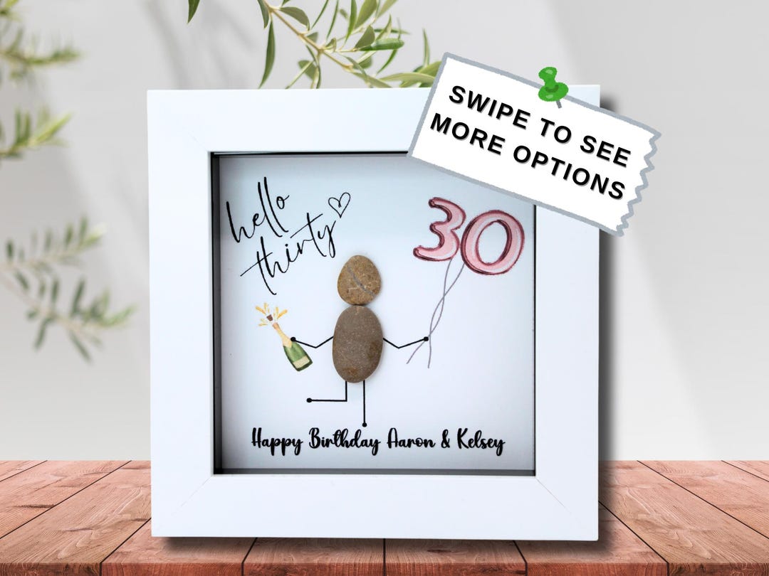 Personalised Pebble Art Birthday Gift: Handmade Milestone Celebration ...