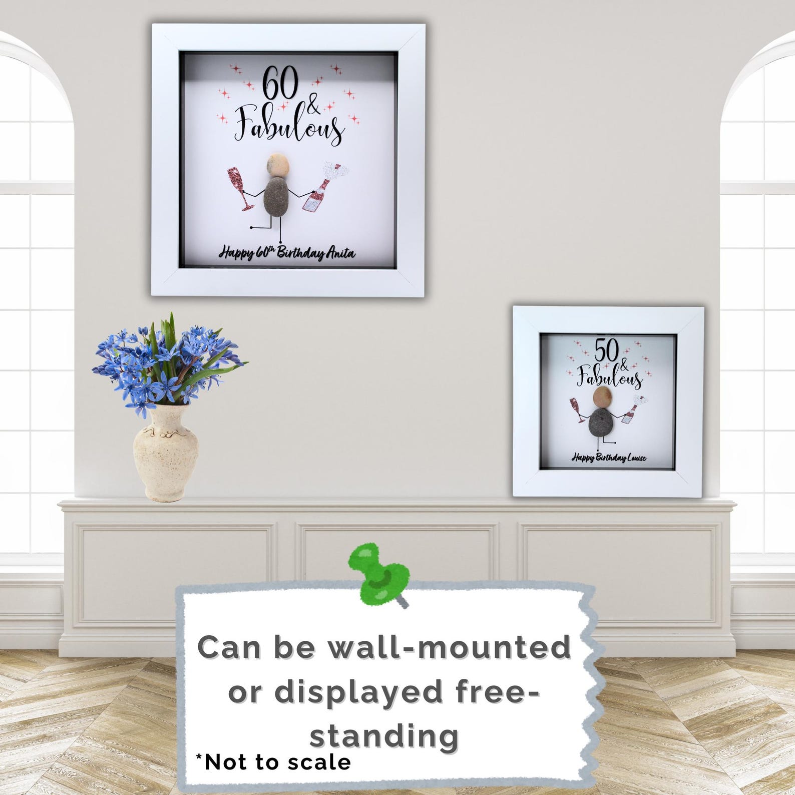 Personalised Birthday Pebble Art Gift - Handmade Milestone Birthday ...
