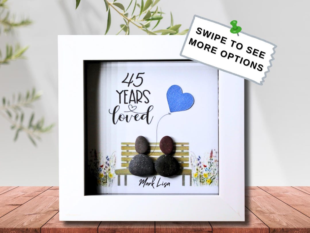 Personalised 45th Wedding Anniversary Pebble Art Sapphire Wedding ...