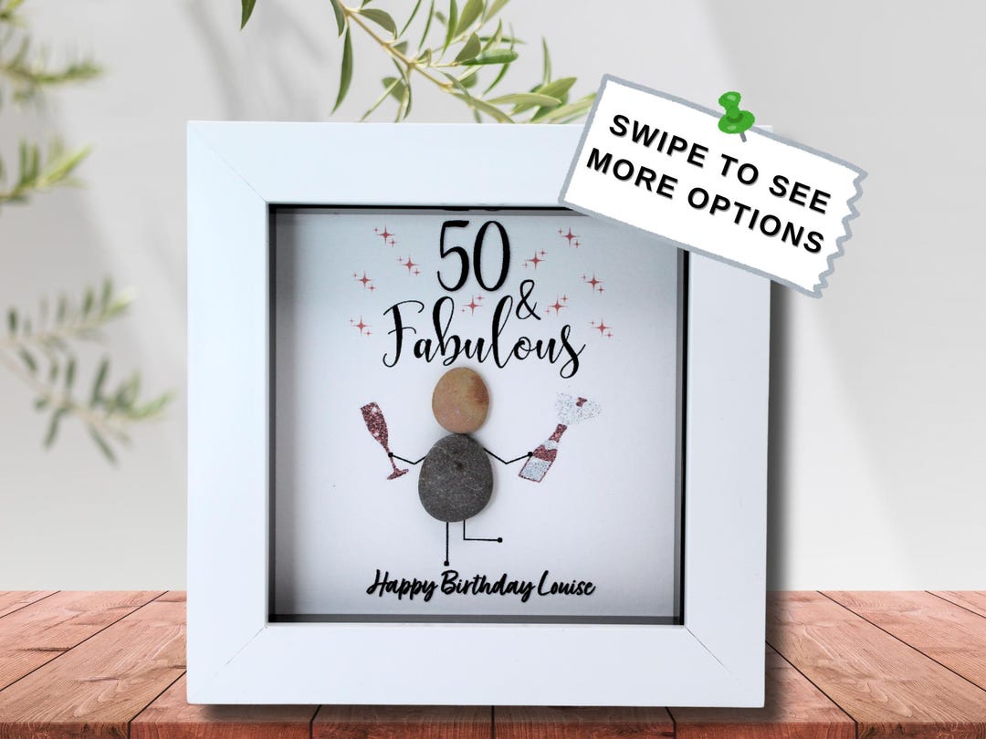 Personalised Birthday Pebble Art Gift - Handmade Milestone Birthday ...