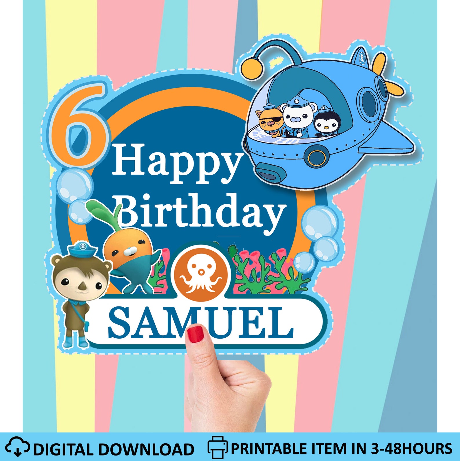 Octonauts Cake Topper /personalized Octonauts Birthday Party/ Birthday ...