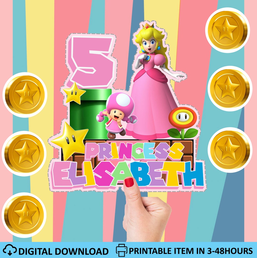 Princess Peach Super Birthday Cake Topper / Princess Peach Personalized ...