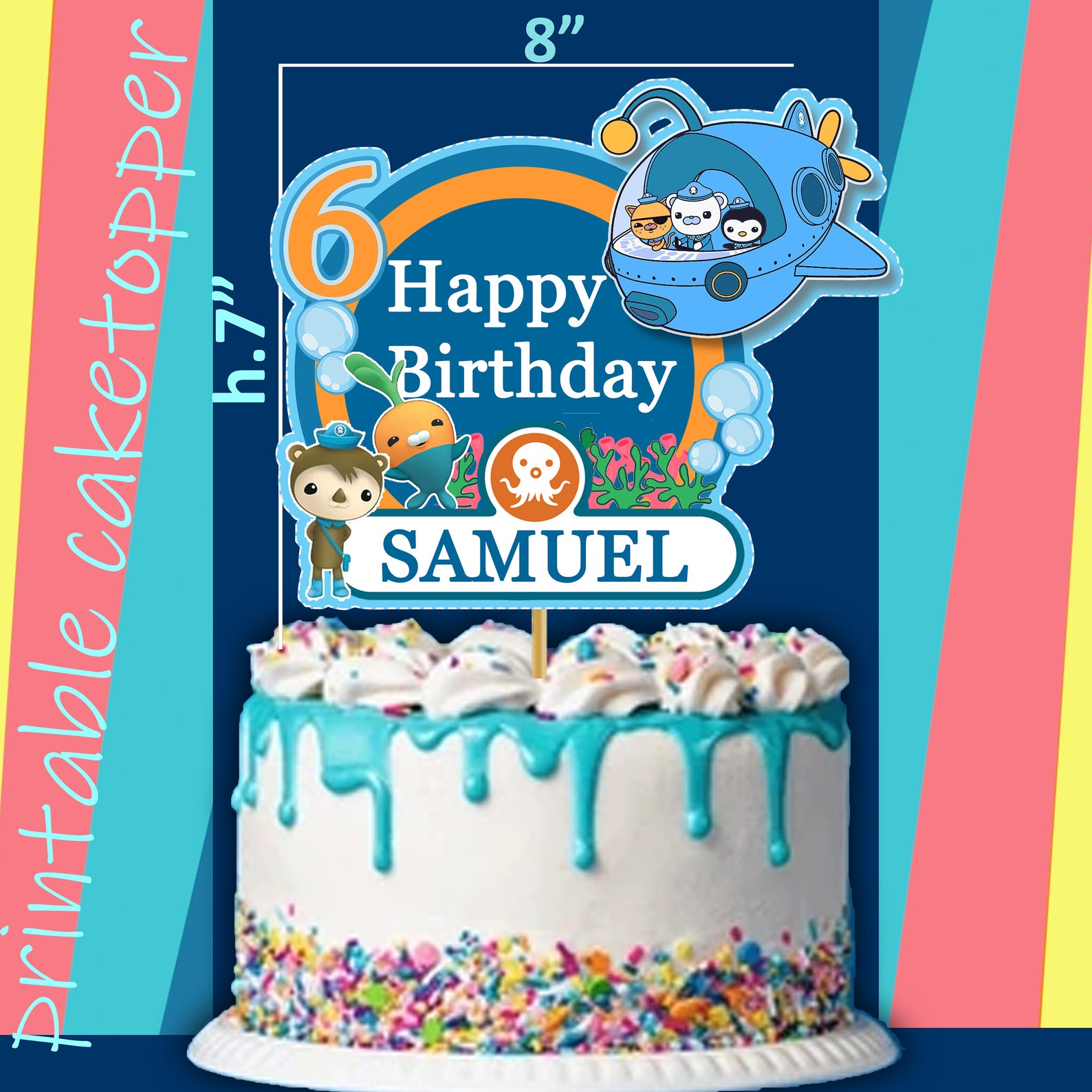 Octonauts Cake Topper /personalized Octonauts Birthday Party/ Birthday ...