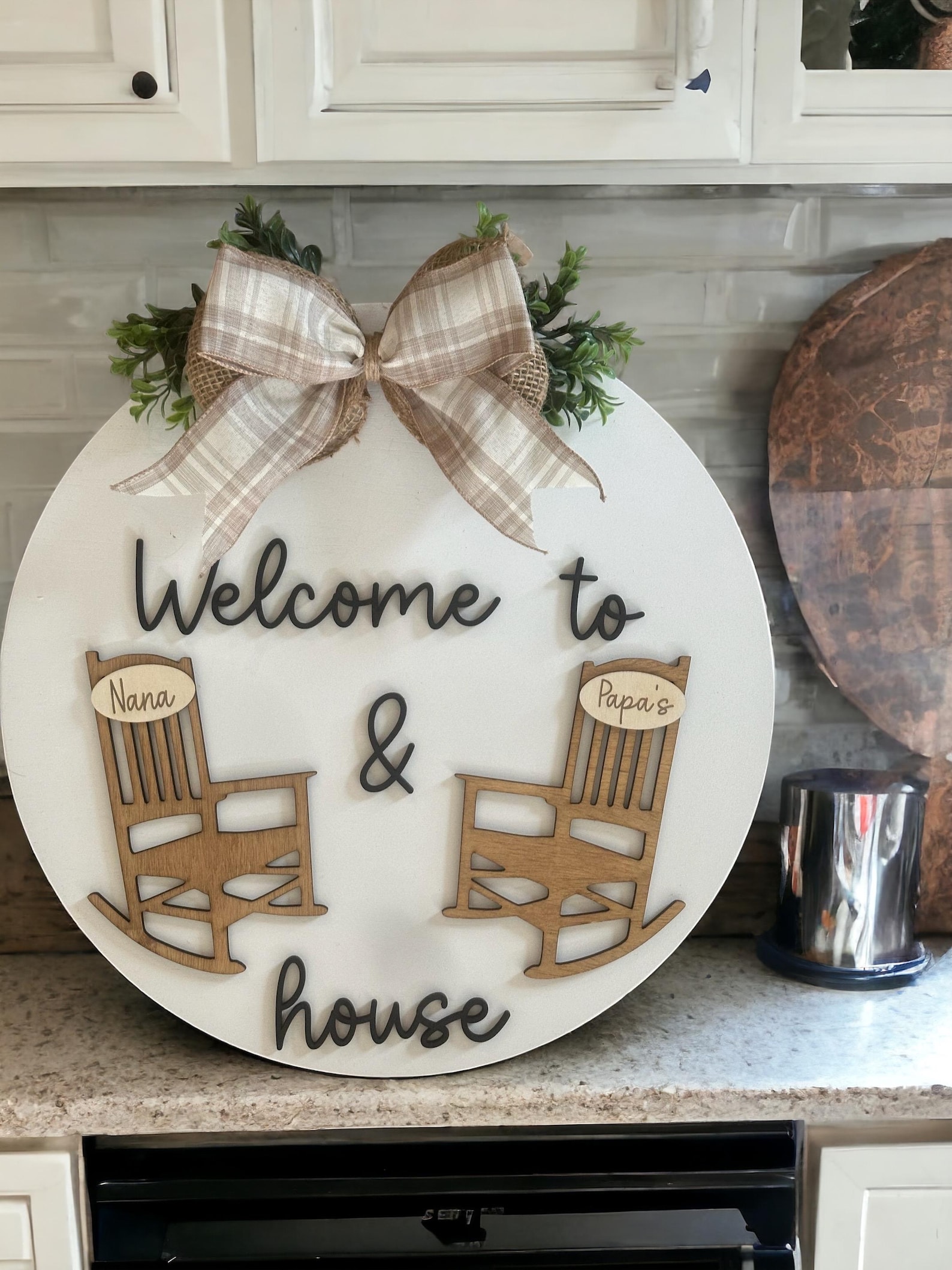 Personalized Grandparents Welcome Sign: Rocking Chair Door Hanger - Etsy
