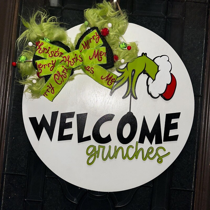 Grinch Door Hanger - Etsy