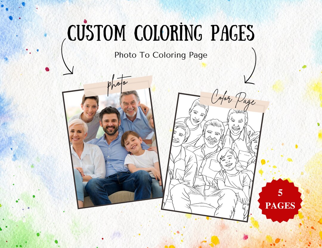 Personalized Coloring Page, Custom Coloring Page, Photo to Coloring ...