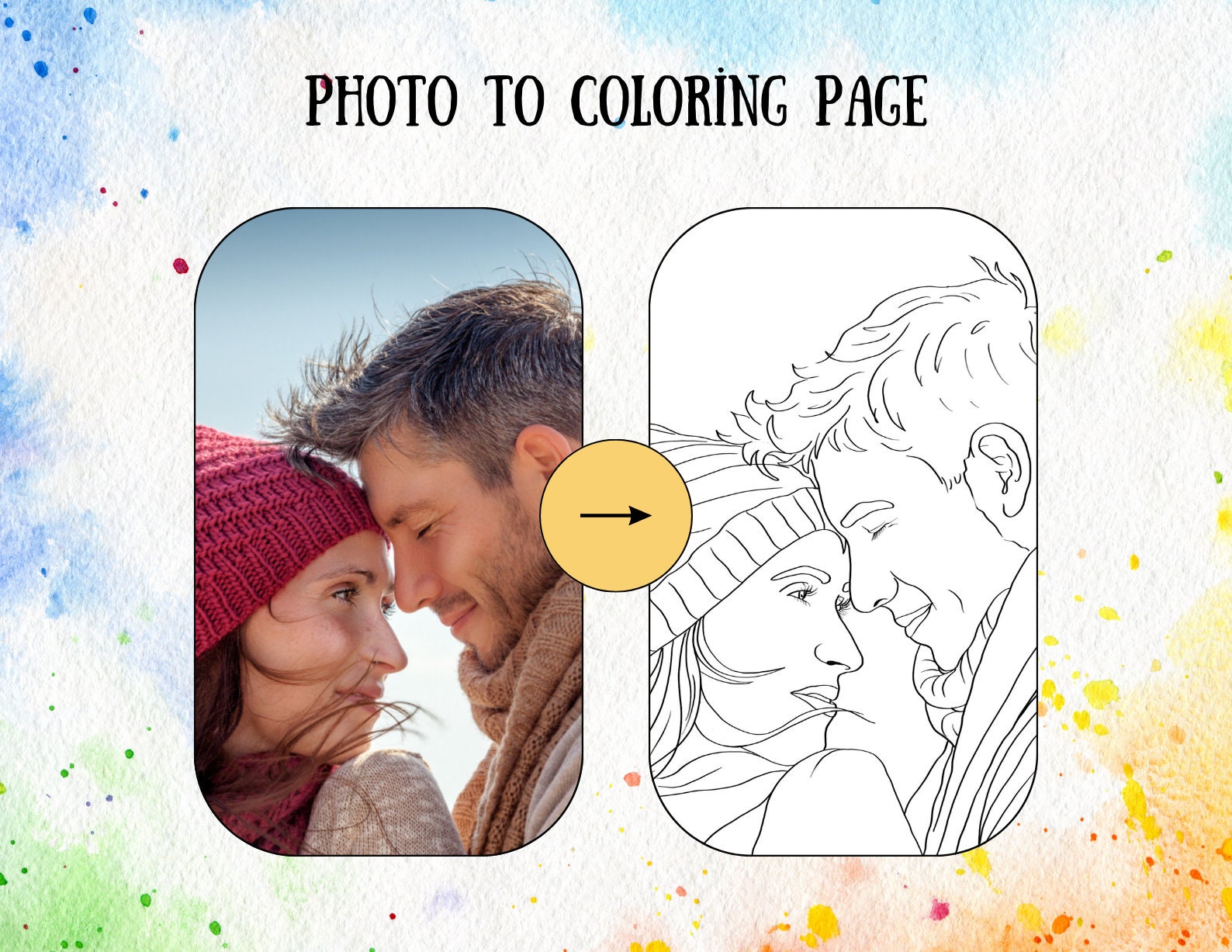 Personalized Coloring Page, Custom Coloring Page, Photo to Coloring ...