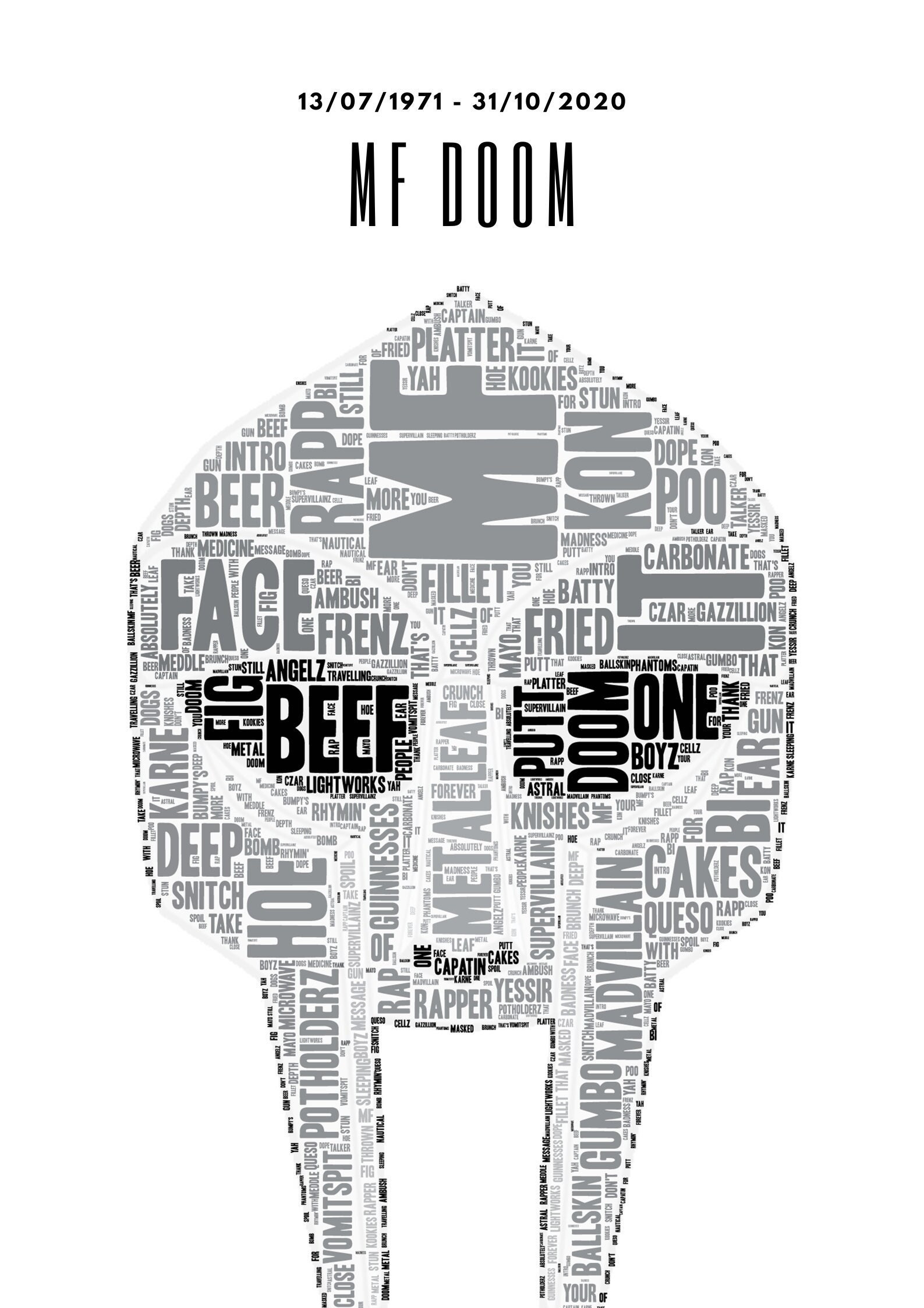 MF Doom Poster / Classic Hip Hop Artwork - Etsy