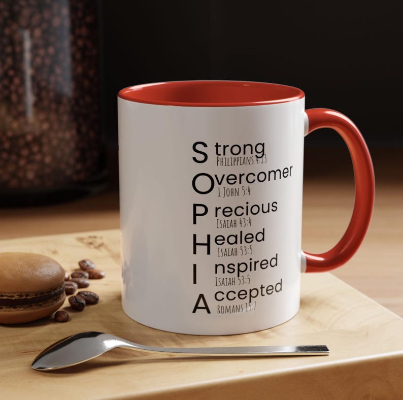 Personalized Christian Mug With Name, Custom Name Meaning Coffee Mug ...