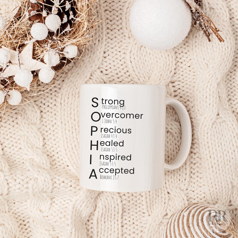 Personalized Christian Mug With Name, Custom Name Meaning Coffee Mug ...