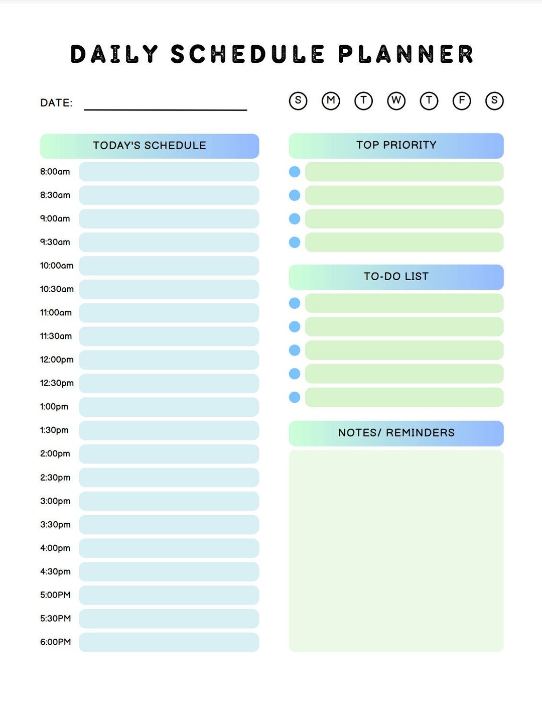 Daily Schedule Planner - Etsy