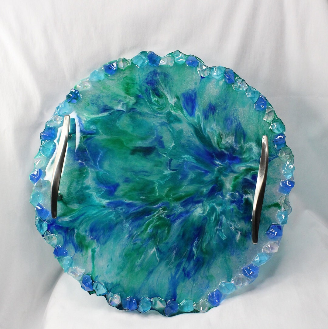 Ocean Waves Resin Tray With Handles - Etsy