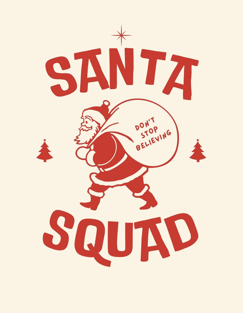 Santa Squad PNG SVG | Retro Christmas Sublimation Design | Vintage ...