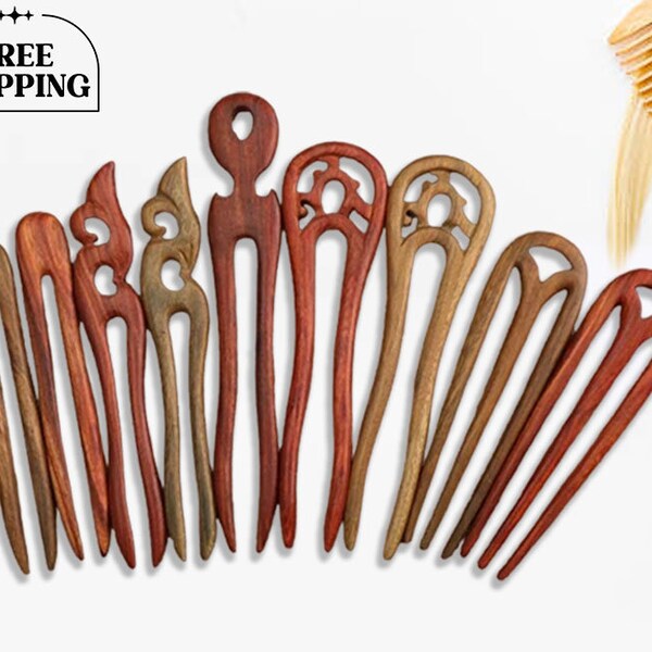 Wooden Hair Pin - Etsy